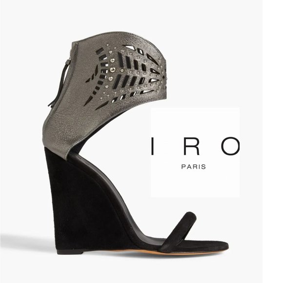 IRO | Shoes | New Iro Lasercut Metallic Textured Studded Leather Suede ...